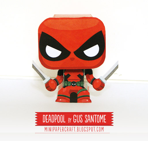 Mini Deadpool Paper Toy ~ Paperkraft.net - Free Papercraft, Paper Model ...