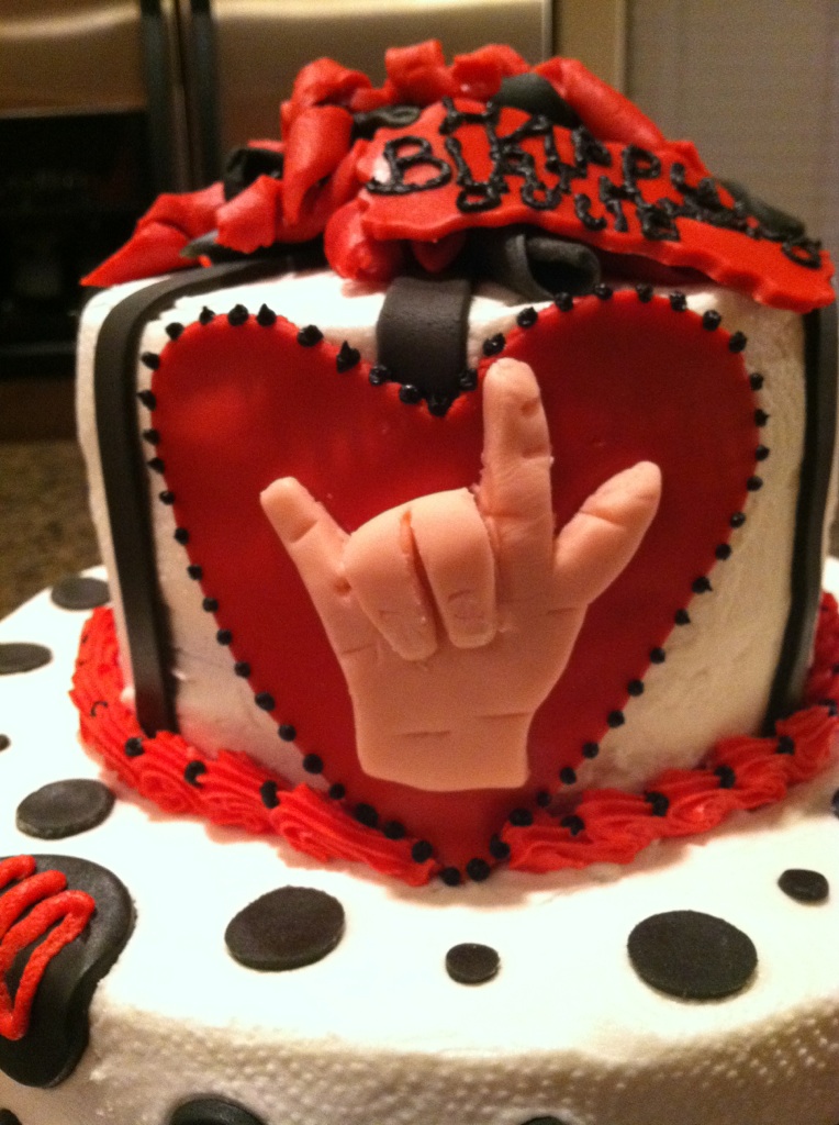 Cat's Cake Creations: "I love you" Sign Language 40th Birthday Cake
