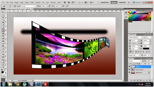 3D Film Roll Eeffect Using Photoshop