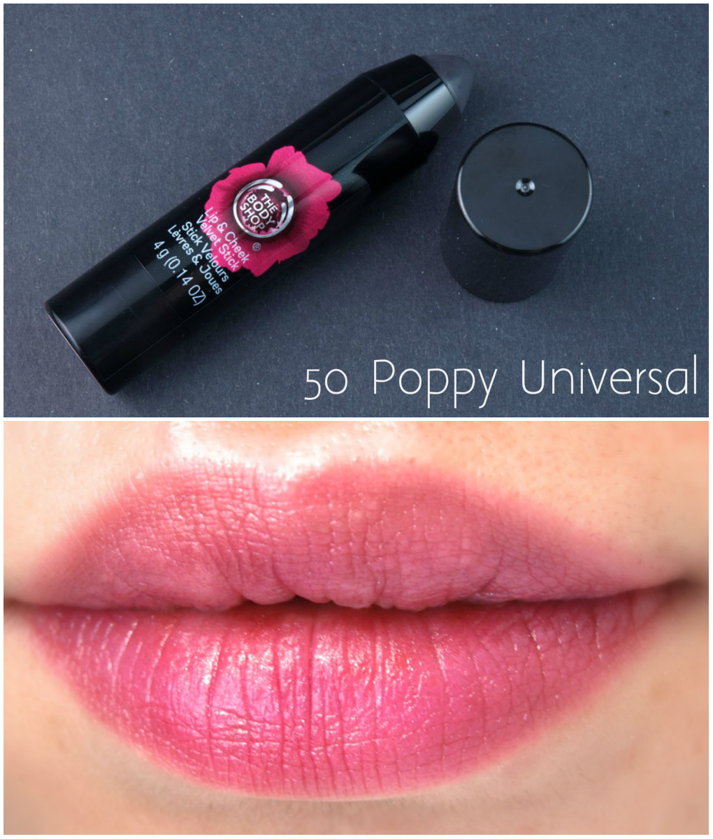 The Body Shop Lip & Cheek Velvet Stick in "Poppy Rouge" & "Poppy ...