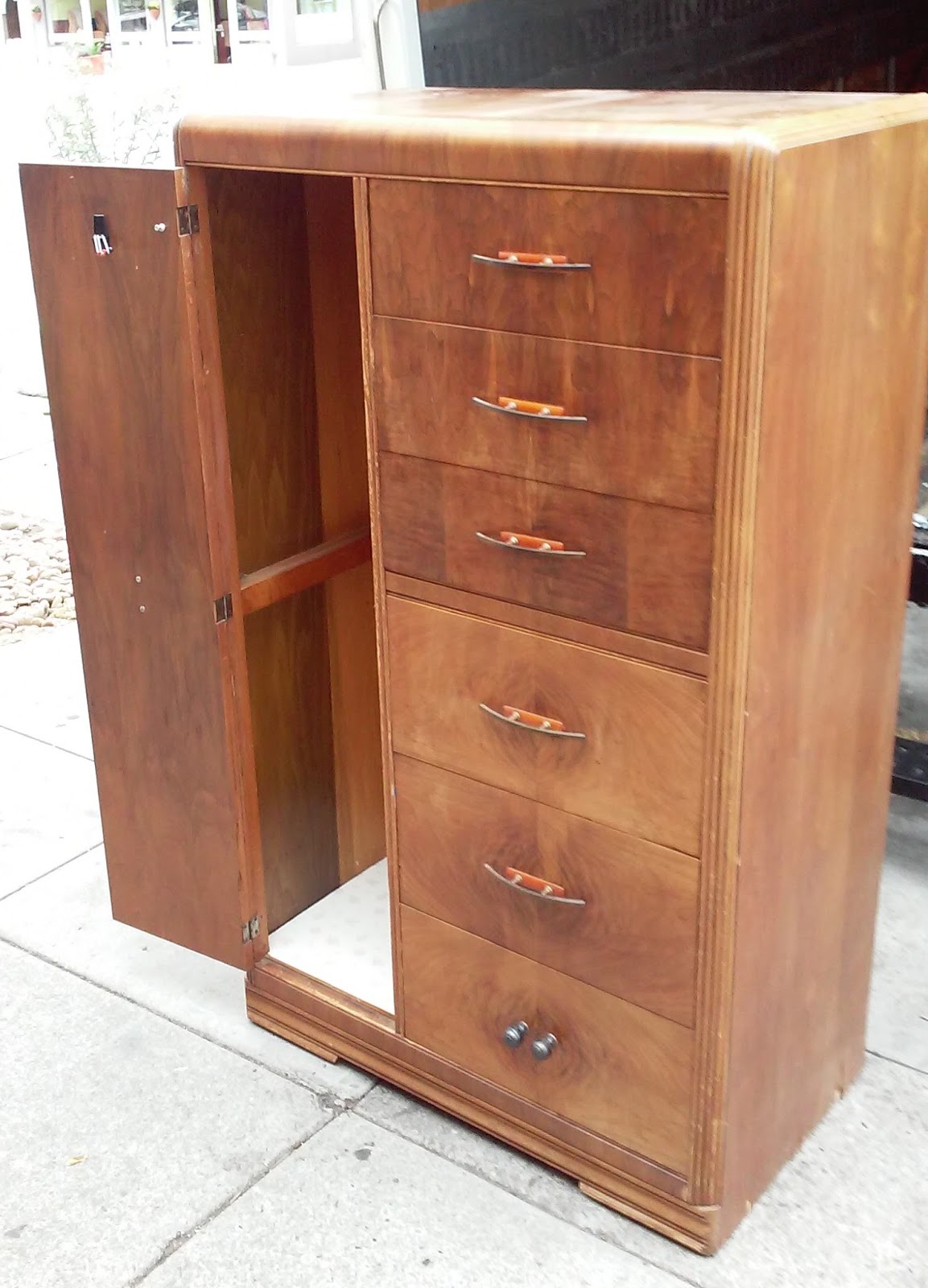 UHURU FURNITURE & COLLECTIBLES: SOLD Art Deco Chifferobe - $120