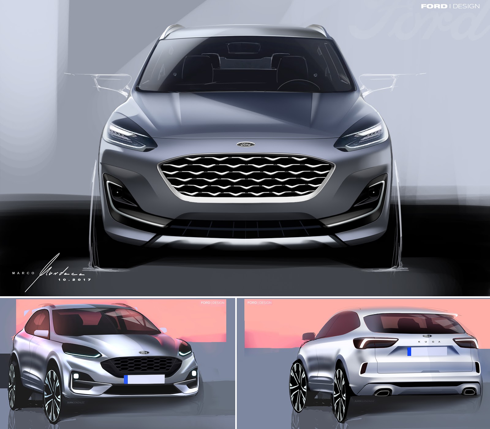 Sketches of the Kuga from Ford Europe's Design Director