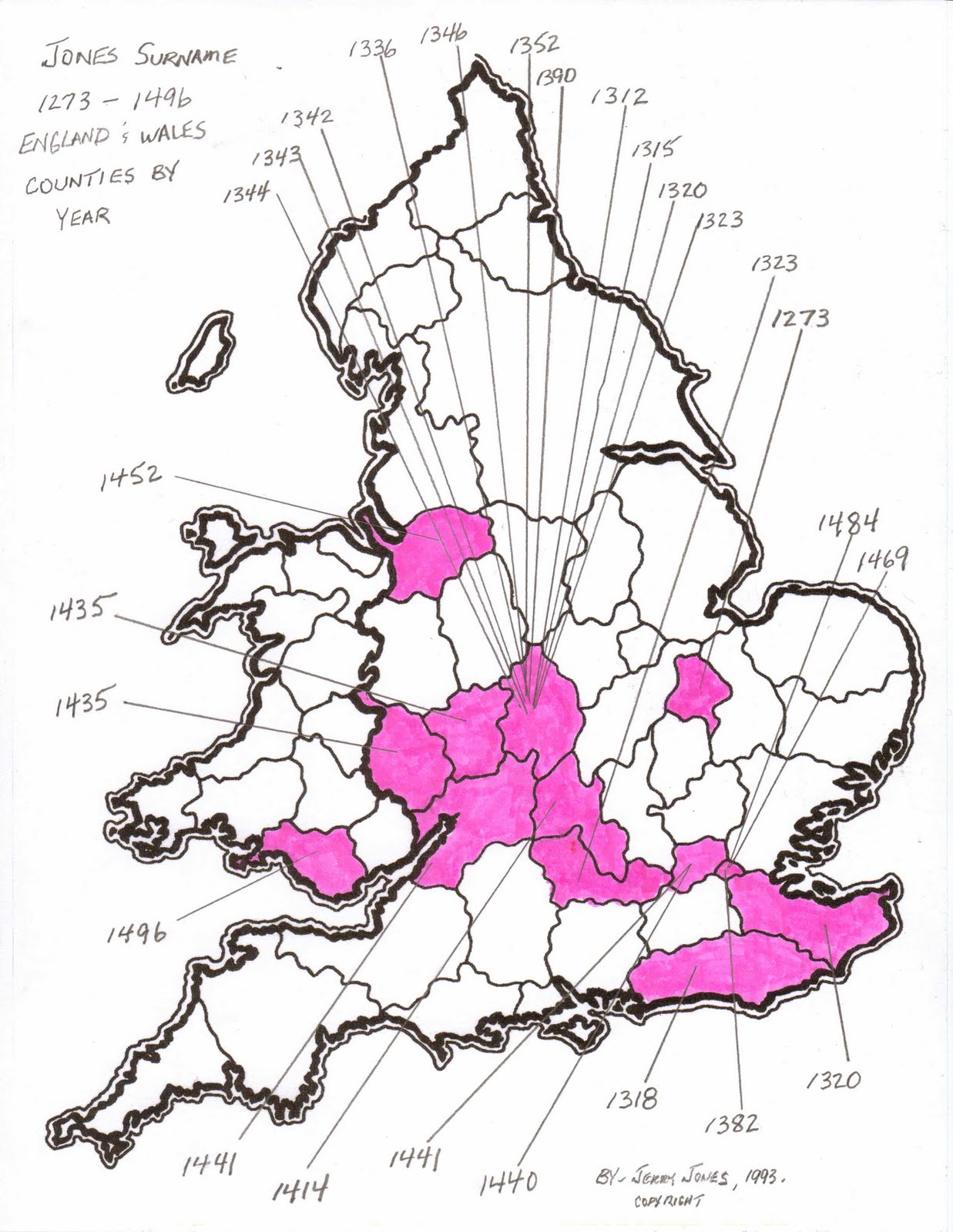 The Jones Surname: Jones Surname 1273 - 1500 in England and Wales