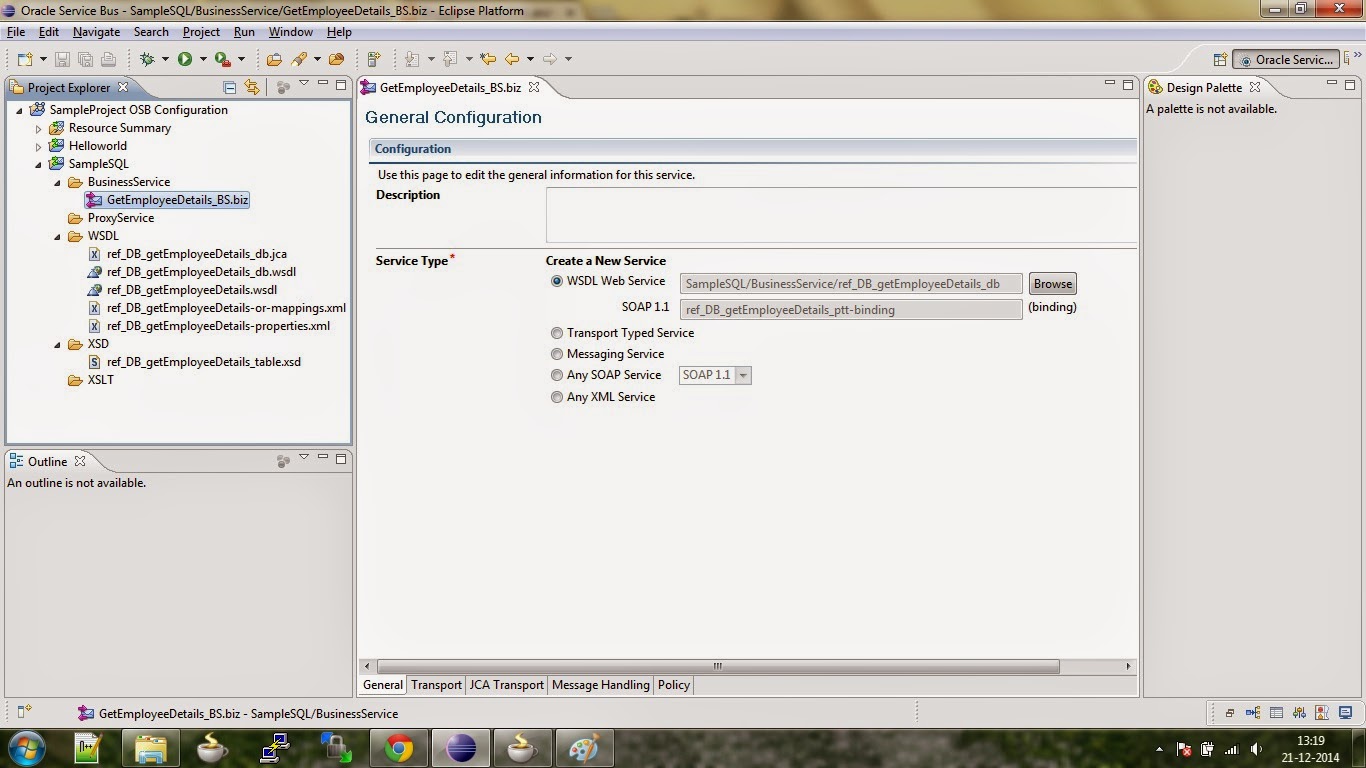 Oracle Fusion Middleware: How to invoke sql query from OSB - Pass through