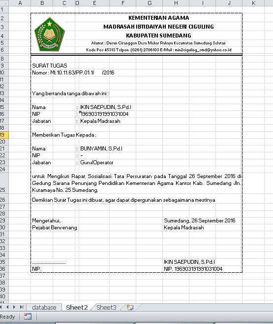 Cara Membuat Surat Menggunakan Excel