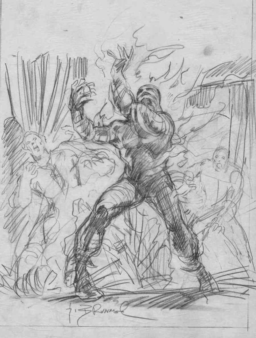 Frank Brunner original art - Supernatural Thrillers #11 cover sketch ...