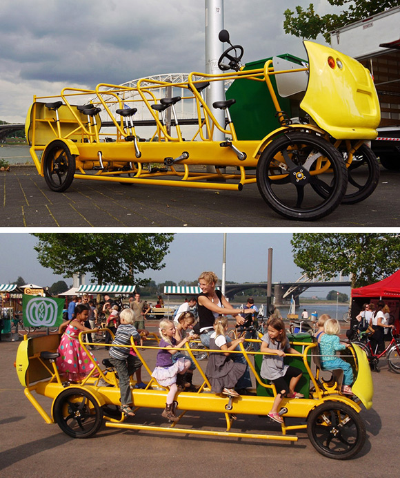 Sanguinaria Marilú: Transporte escolar a pedales.