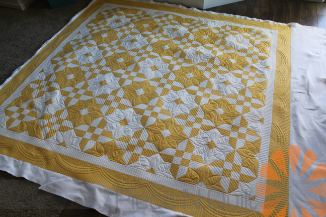 Piece N Quilt: Yellow & White Quilt - Custom Machine Quilting by ...