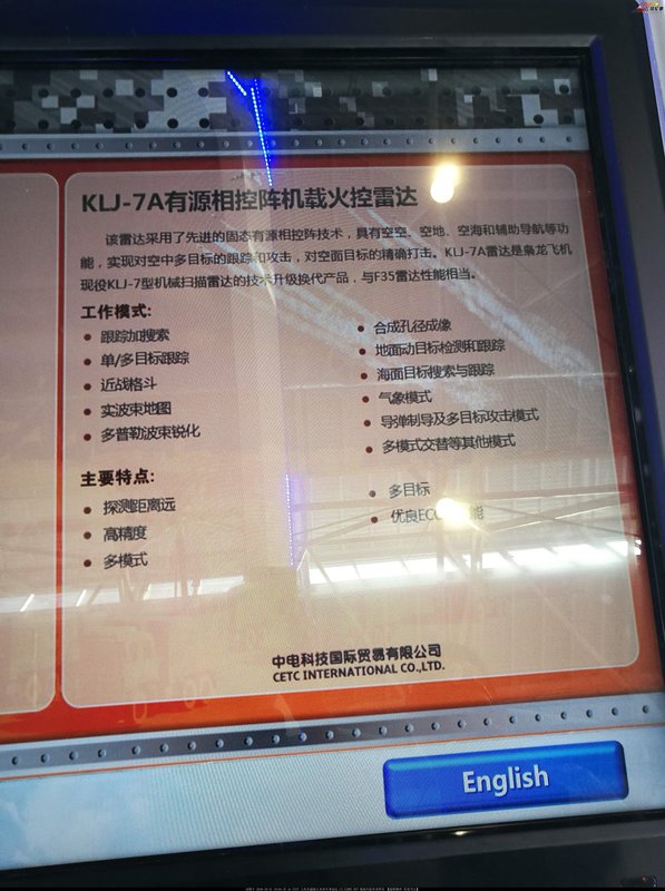KLJ-7A Active Electronically Scanned Array (AESA) Radar JF-17 Block III ...