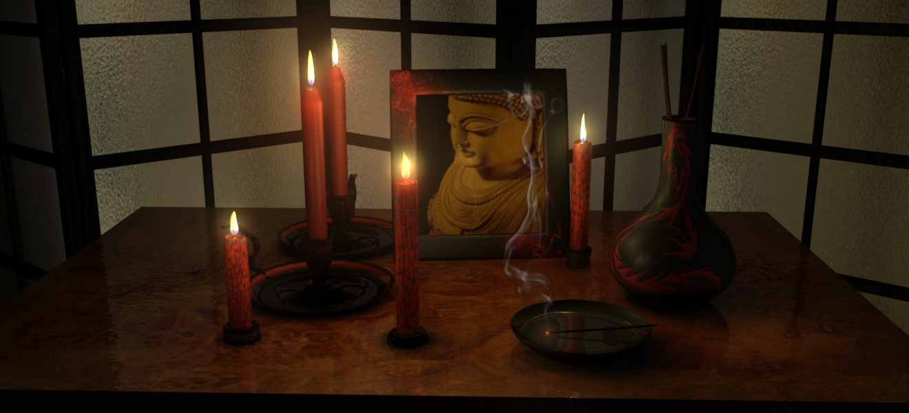 Digital Graphite : Candle lighting scene rendered with Maya software ...