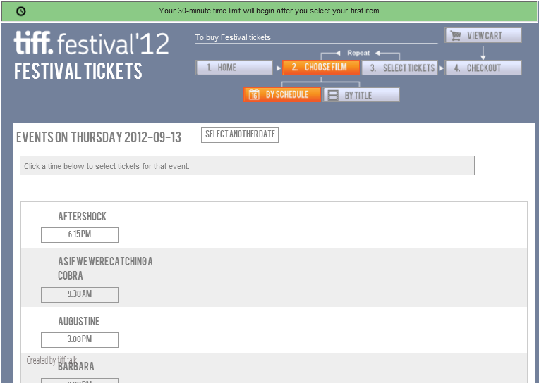 TIFF 2012 Individual Ticketing Process ~ TIFF Talk