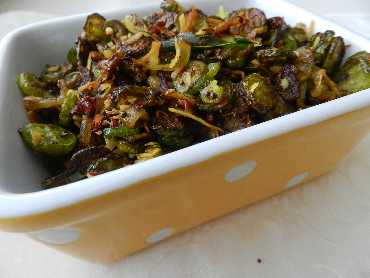 Raajis kitchen: Dondakai kobbari podi/Tindora with coconut