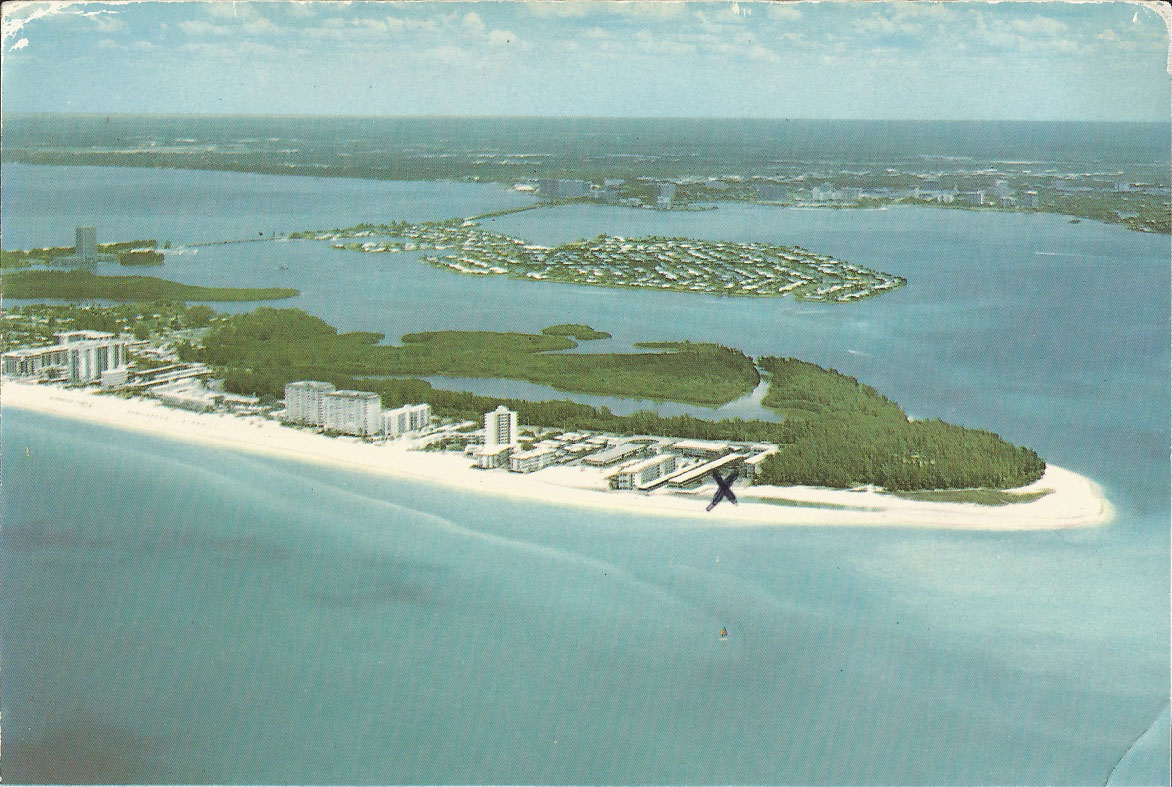 Postcard Messages from the Past: Aerial View of Lido and Bird Keys on ...