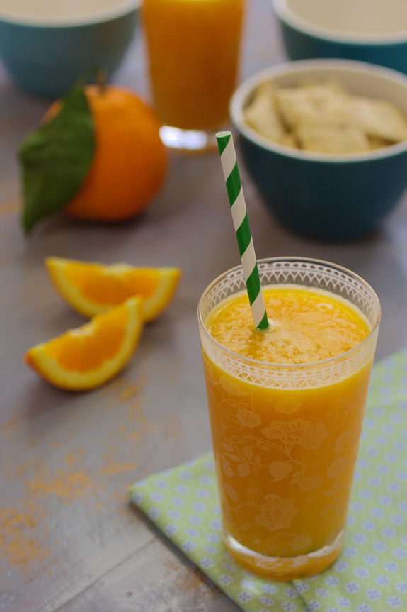 Cinco Quartos de Laranja: Sumo de laranja com manga e gengibre
