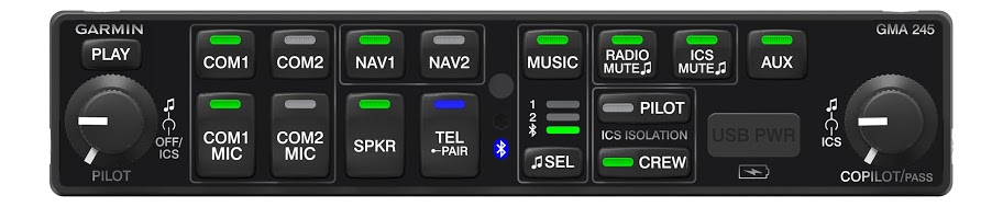 E's Van's RV-14A: Avionics: GMA-240 replaced with GMA-245.