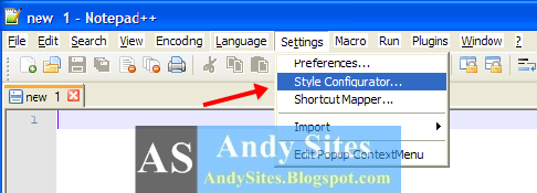 Cara Mengganti Warna Background di Notepad++ - AndySites