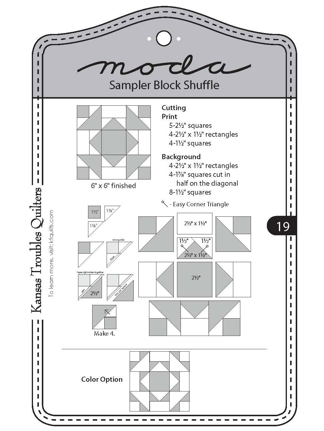 Quilters' Quarters: Moda Sampler Block Shuffle
