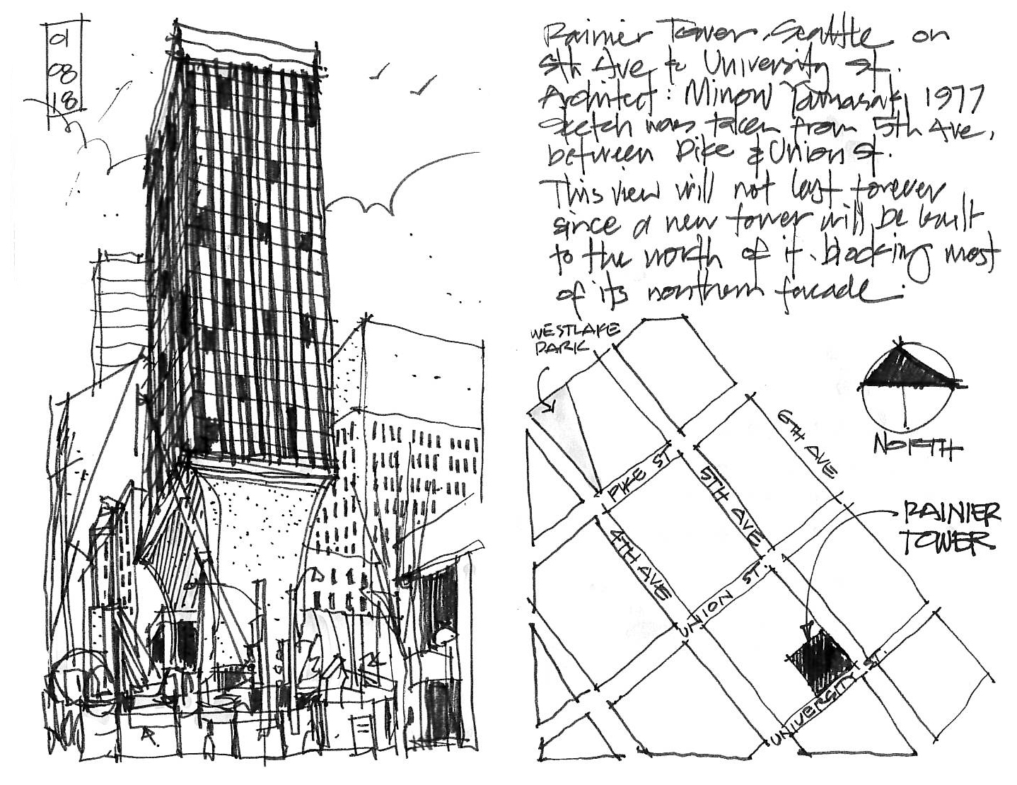 Urban Sketchers Seattle: Rainier Tower