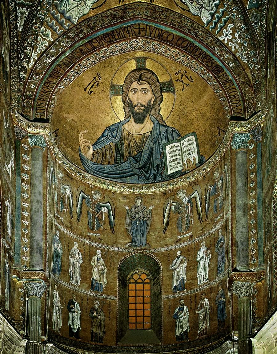 Imágenes: Mosaico de Cristo Pantocrátor.