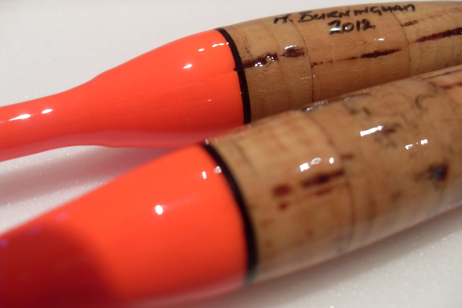 Handmade Fishing Floats by Mark Burningham.: Cork Avons and pike floats