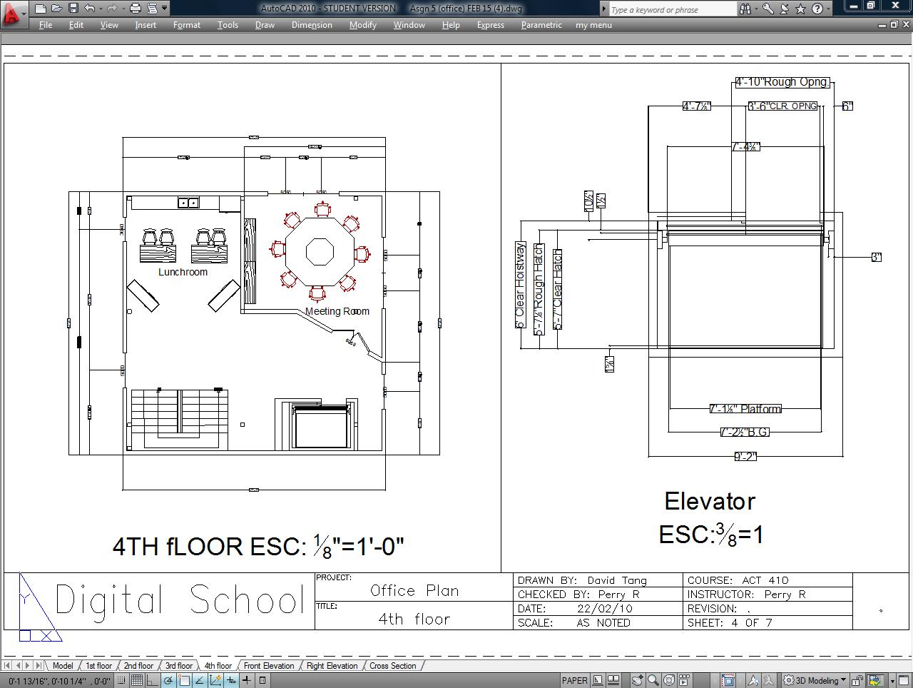 Portfolio Drawings: Architectural II CAD