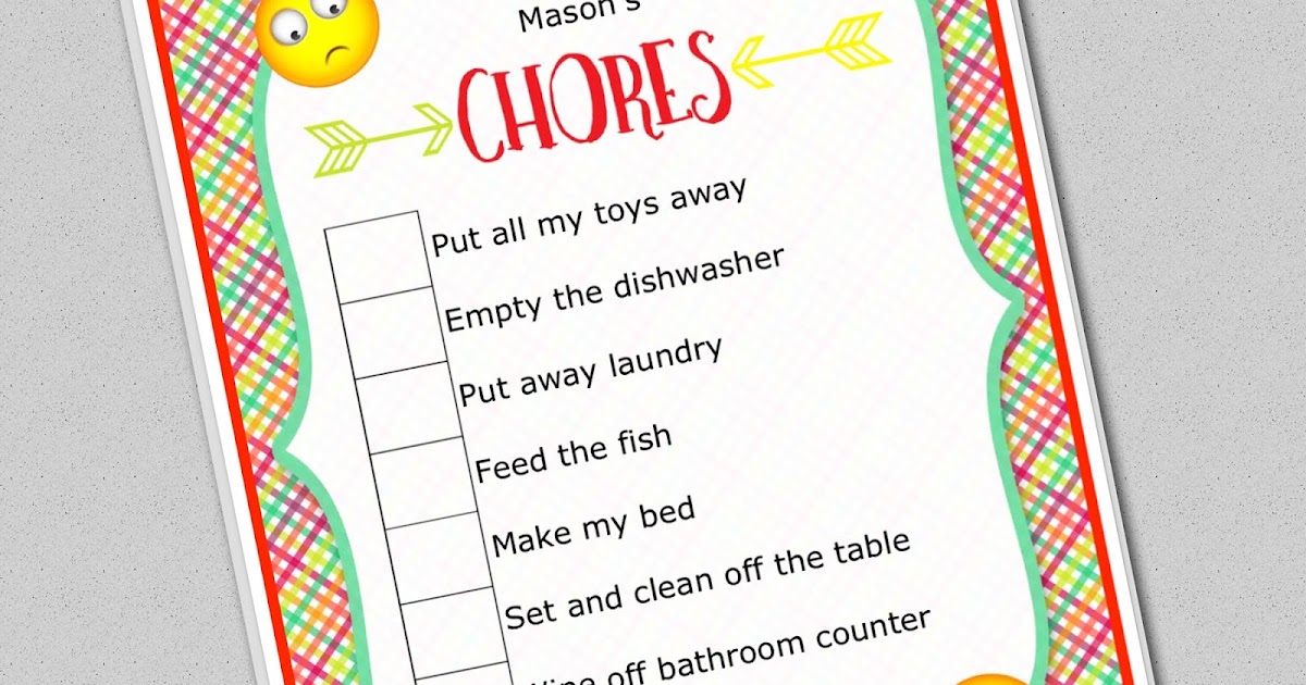 My Fashionable Designs: Free Printable Emoji Chore Chart, fillable PDF