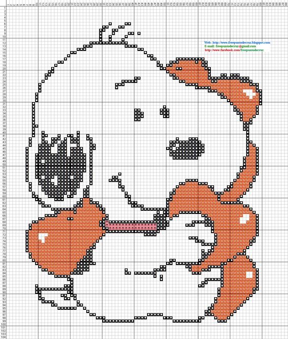 Χειροτεχνήματα: σχέδια με τον Σνούπυ για κέντημα / Snoopy cross stitch ...