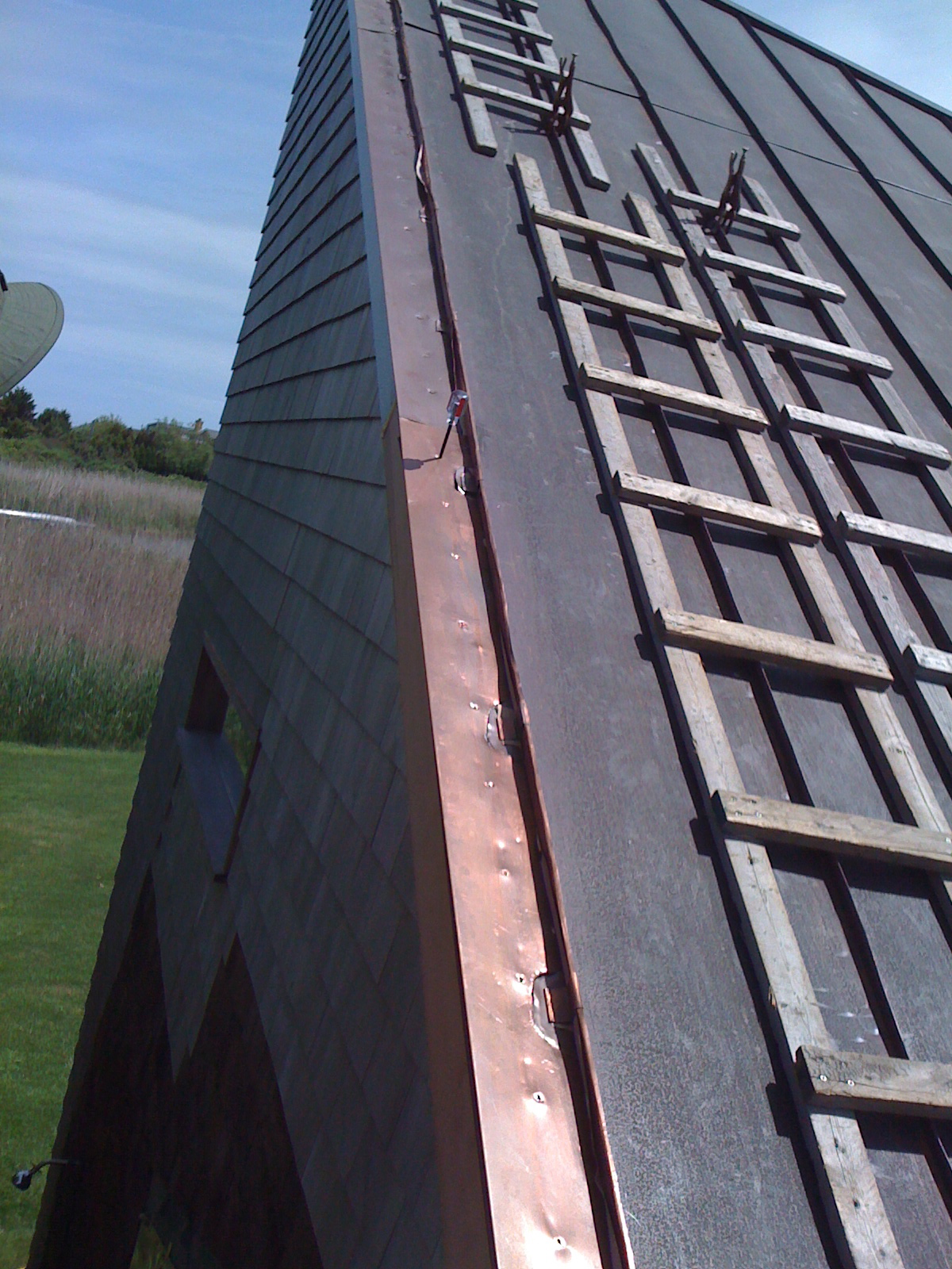 Architectural Sheet Metal Work: Copper roof, standing seam addition.
