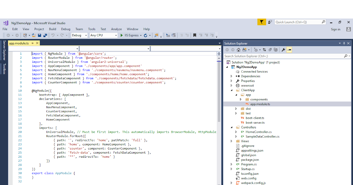 How To Setup Angular 2 in Visual Studio 2017 MVC 5 / 6?