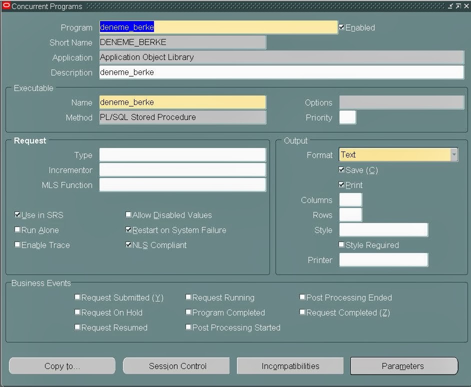 Berke Öz: Oracle E-Business Suite: Parametreli PL\SQL Concurrent ...
