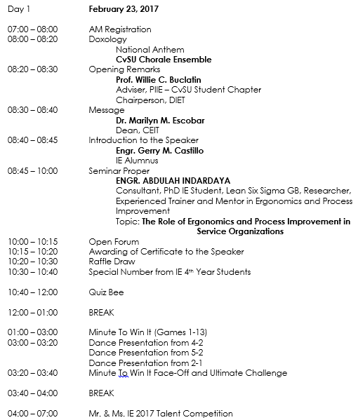 QUALITY WORKS: PIIE-CSC holds IE week celebration