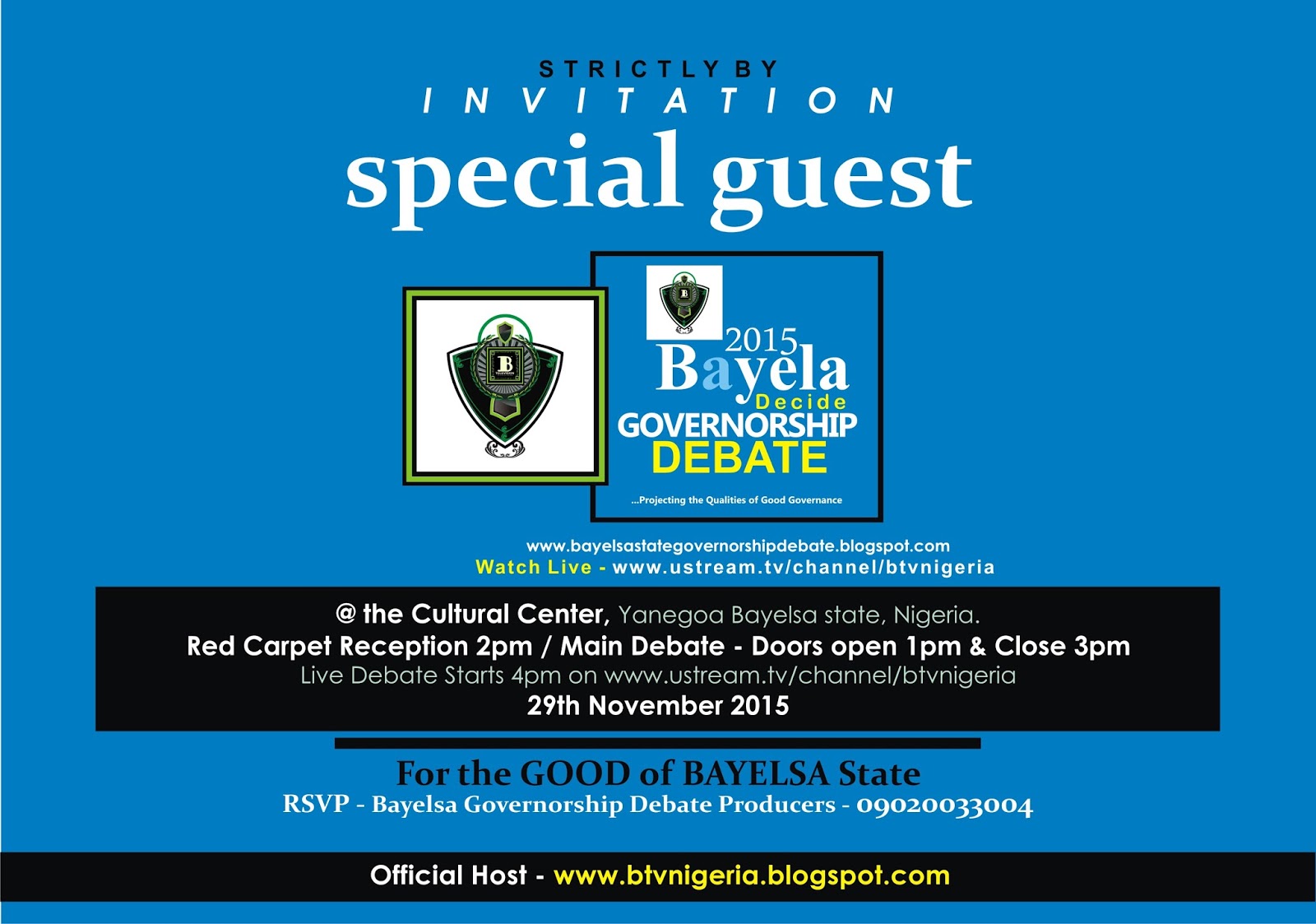 BAYELSA STATE GOVERNORSHIP DEBATE & PUBLIC OPINION POLLS: EVENT ...