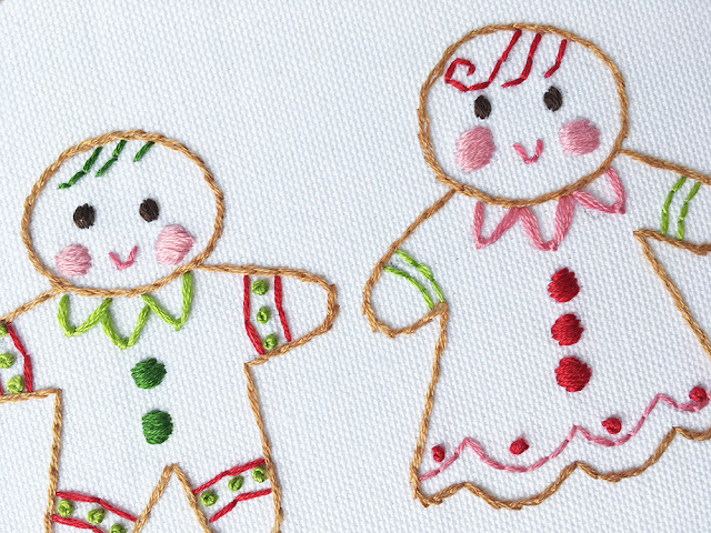 little dear tracks: Gingerbread Cookies free embroidery pattern