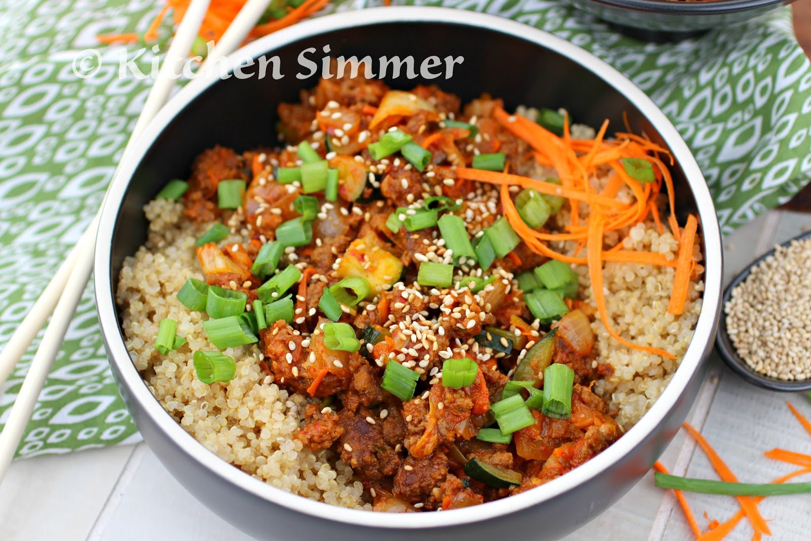 Kitchen Simmer: Korean Ground Beef and Kimchi Bowl