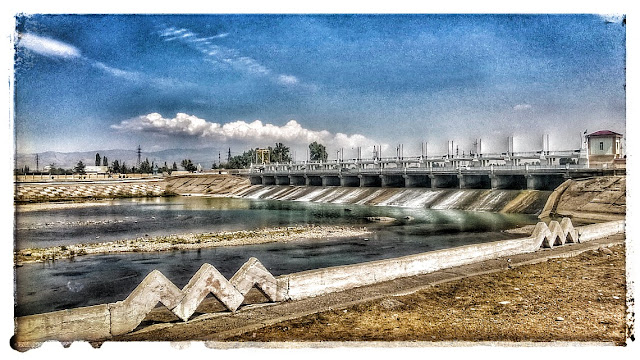 Uzbekistan Landscapes: Chirchik dam. Chirchik town. Tashkent region ...
