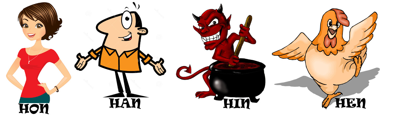 .: Han - Hon - Hun - Hin - Hen