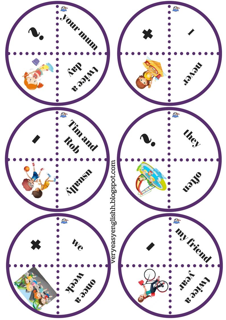 Easy English: Present Simple - speaking cards