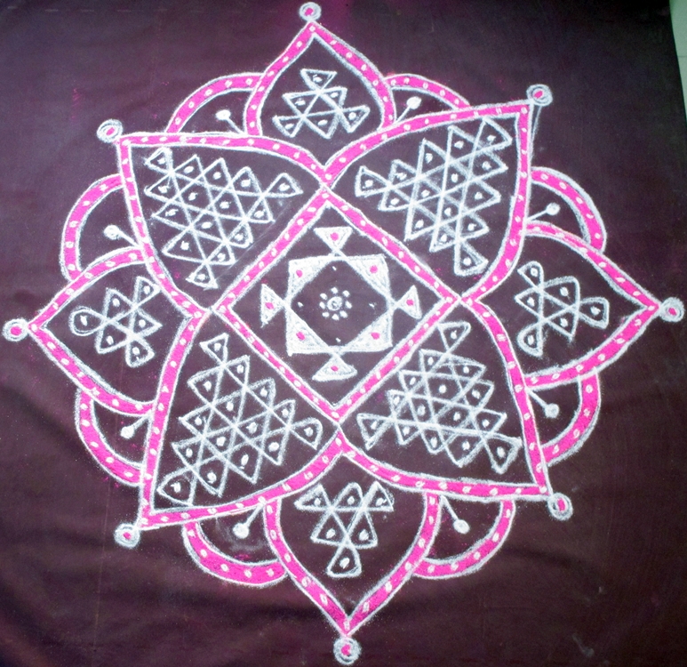 Friday Kolam with colour