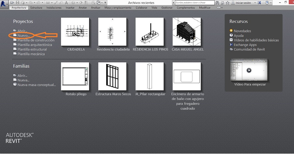 BIMEVM: INICIO PROYECTO ARQUITECTONICO EN REVIT