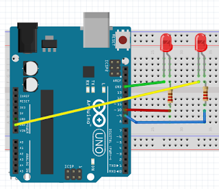 Membuat Lampu Flip - Flop 2 Lampu LED Lewat Arduino - Teknologi