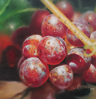 My oil Paintings: GRAPES - OIL PAINTING BY RAJASEKHARAN