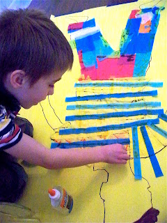 candice ashment art: Life-size body art! - tissue paper collage with kids