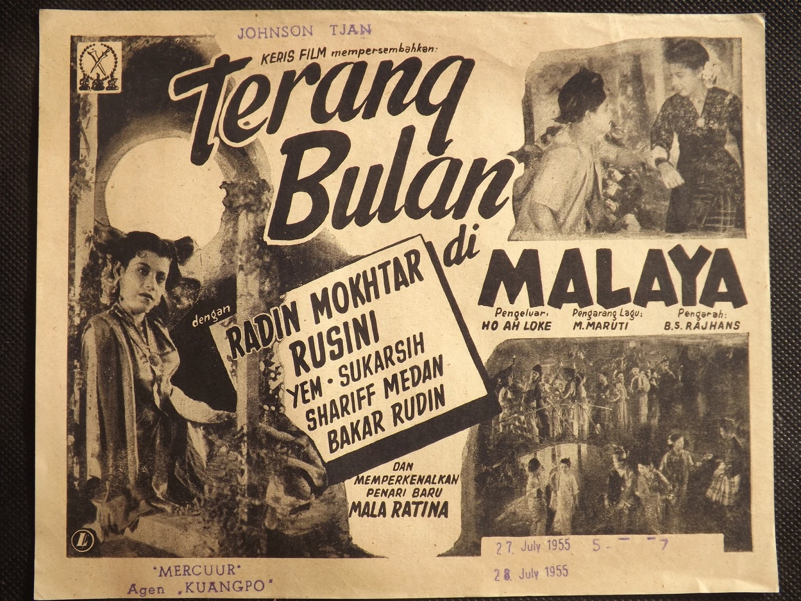 Cahyoes Antique Gallery: Flayer Film TERANG BULAN DI MALAYA (SOLD)
