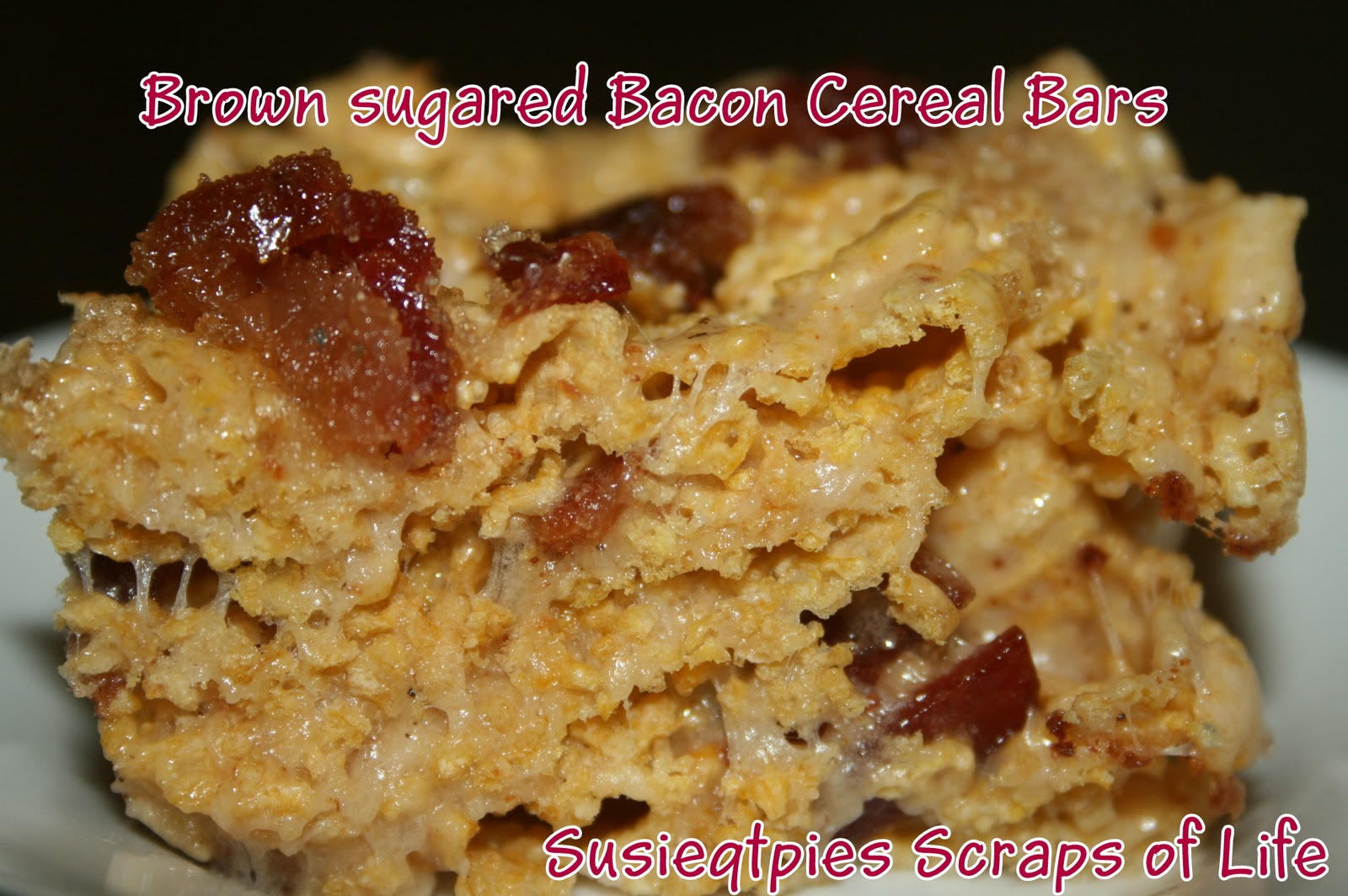 SusieQTpies Cafe: Brown Butter Cereal Bars with Candied Bacon