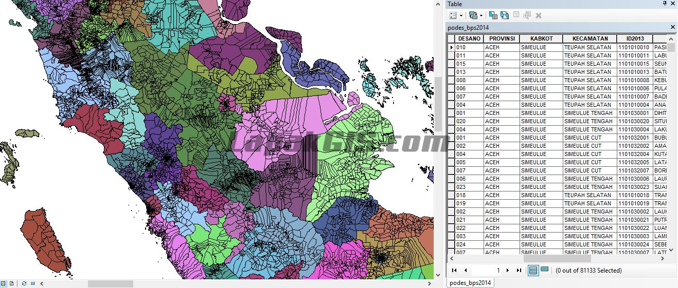 Data Spasial SHP Shapefile PODES Indonesia BPS 2014 - Lapak GIS