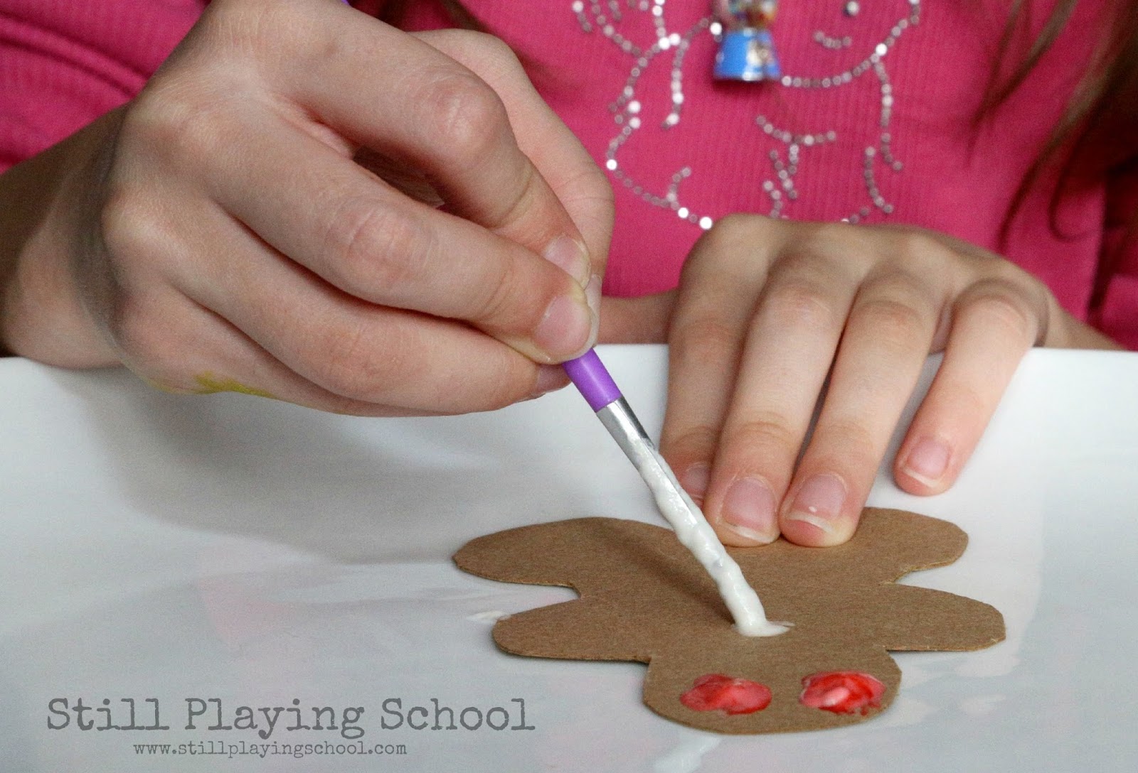 Microwave Puffy Paint Gingerbread Men | Still Playing School