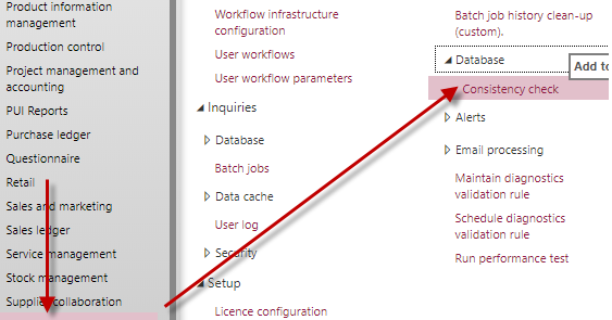 Single Item Database Consistency Check in Dynamics 365