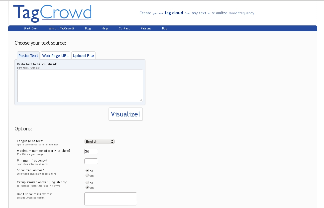 Transformándote: Tagcrowd