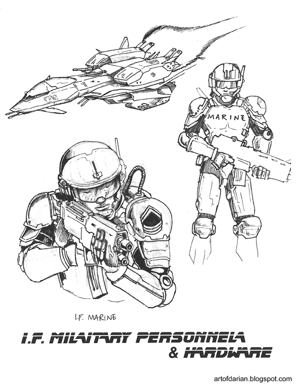Art of Darian: More old Ender's Game Work-Formics and Marines