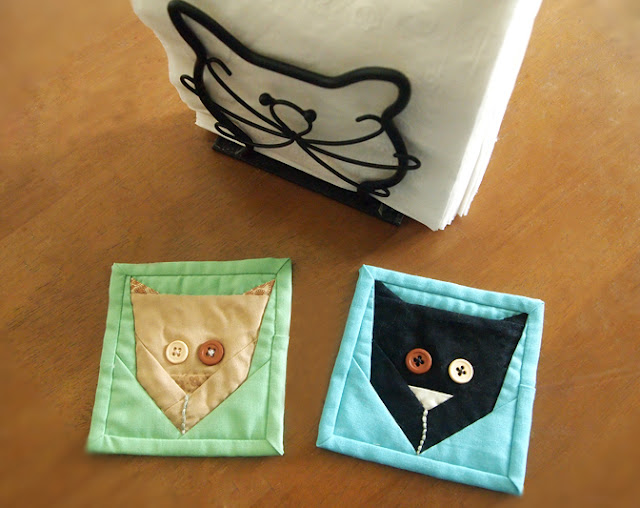 Kitty Coaster - Free paper pieced pattern | ProtoQuilt